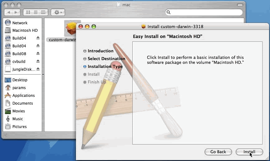 Install Using Macintosh PackageMaker