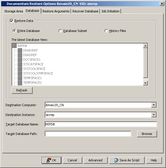 Restore - Documentum iDataAgent