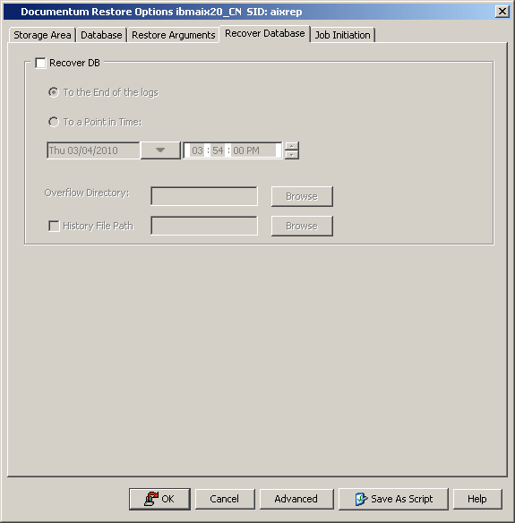 Restore - Documentum iDataAgent