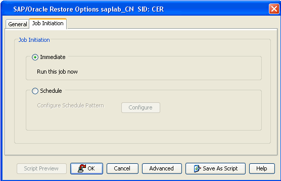 Restore - SAP for Oracle iDataAgent